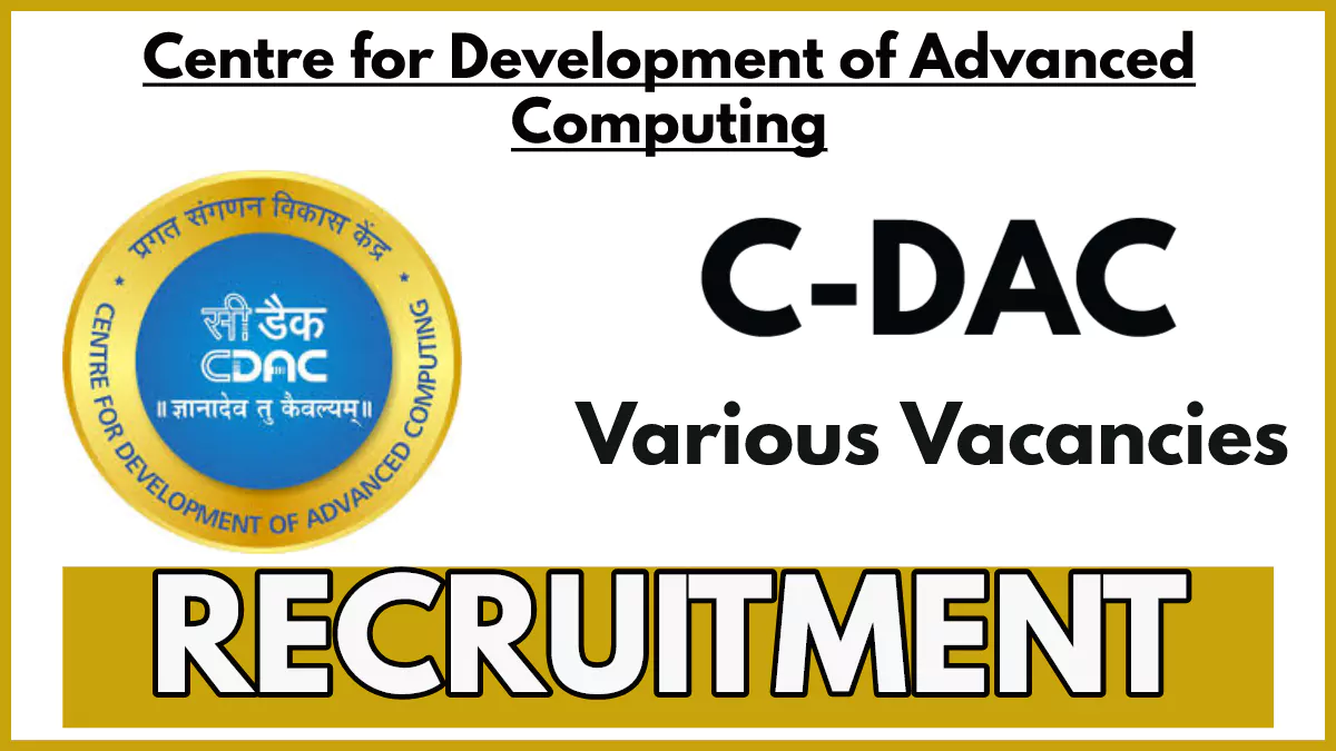 CDAC Recruitment 2024 PDF, Walk-In Interview For Project Staff Positions