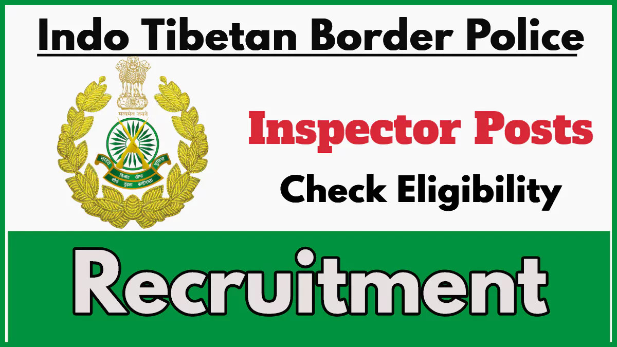 ITBP Inspector Recruitment 2025 Notification, Apply Online Now