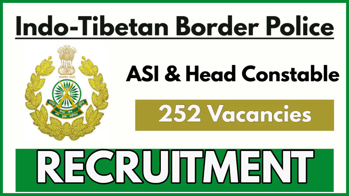 ITBP Recruitment 2025 PDF Notification: Apply Now 252 Posts, Last Date Soon