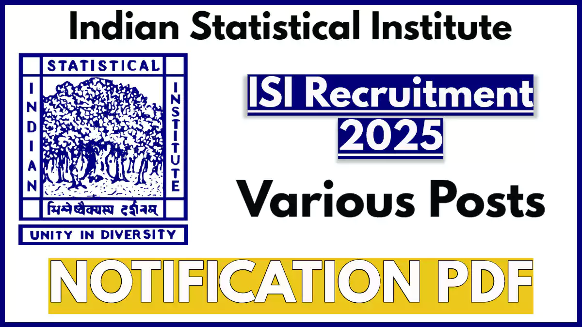 ISI Recruitment 2025, Content Writer And Technical Person Posts