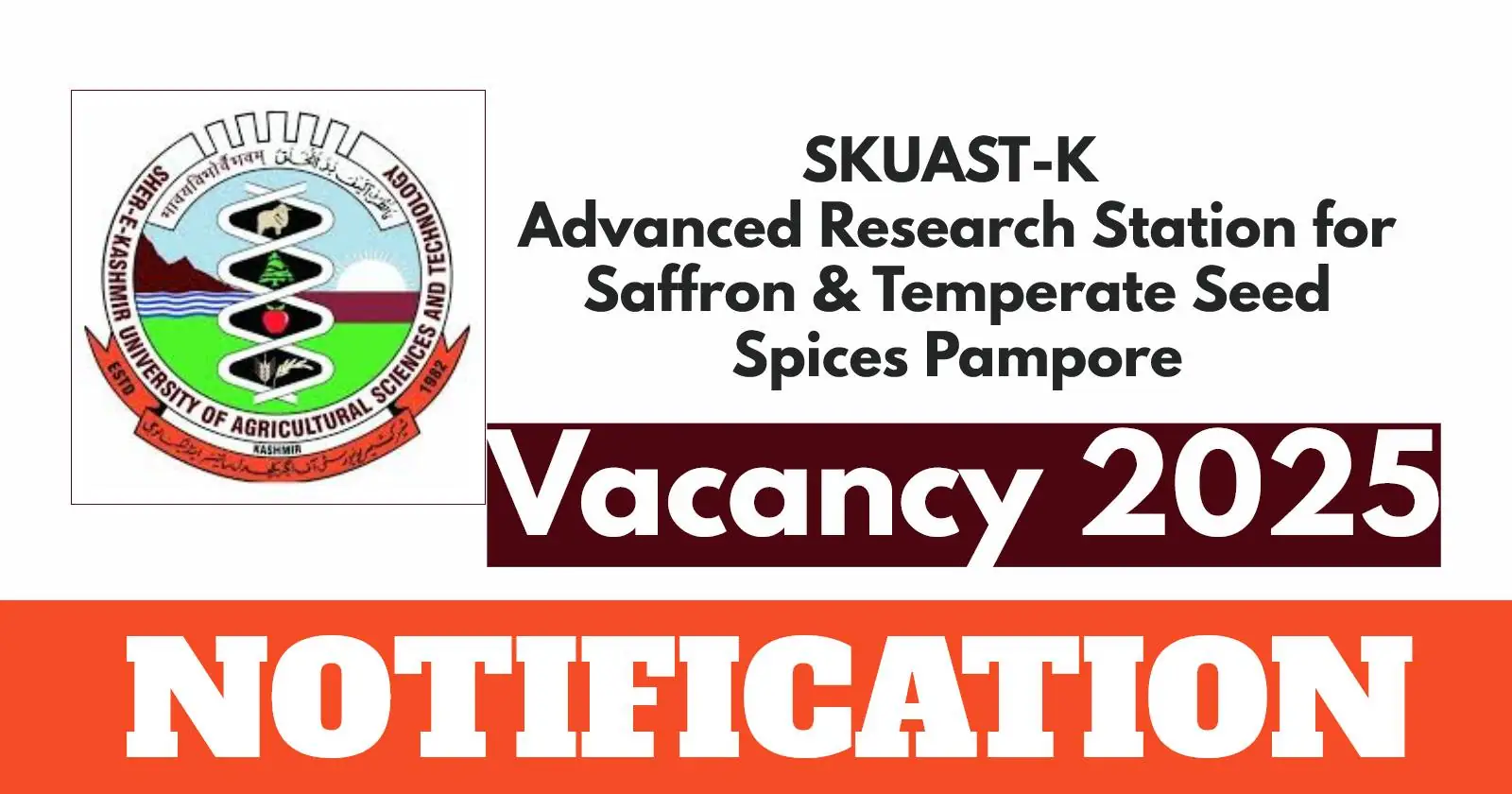 SKUAST-K Pampore Invites Applications For Technical Assistant Post In ...