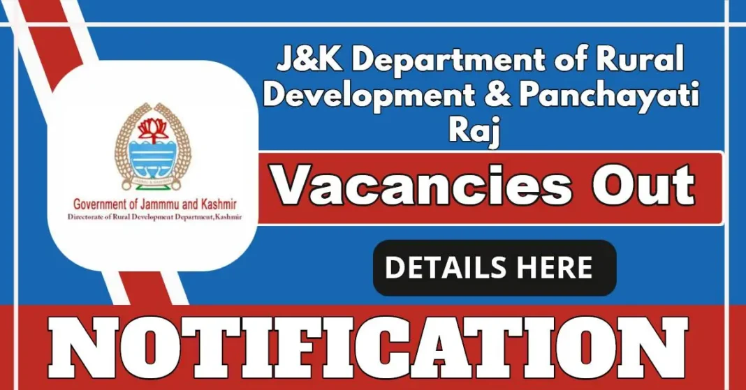 J&K Department Of Rural Development & Panchayati Raj Vacancies Across ...